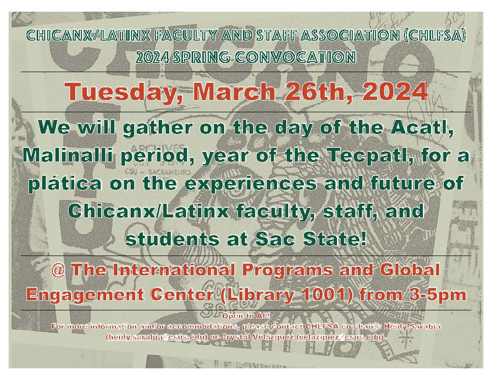 Spring 2024 CHLFSA Convening, Tuesday, March 26, 2024, 3 - 5pm