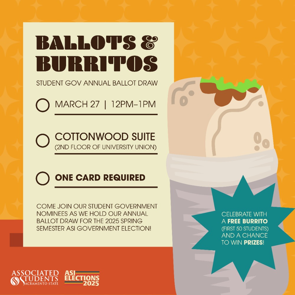 Ballots and Burritos, Thursday, March 27, 2025, 12 - 1pm