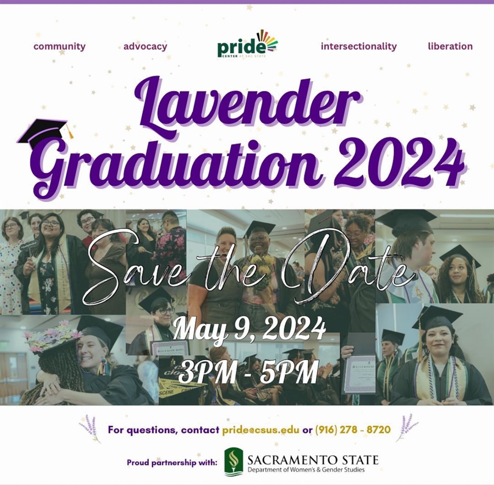 Lavender Graduation, Thursday, May 9, 2024, 3 - 5pm
