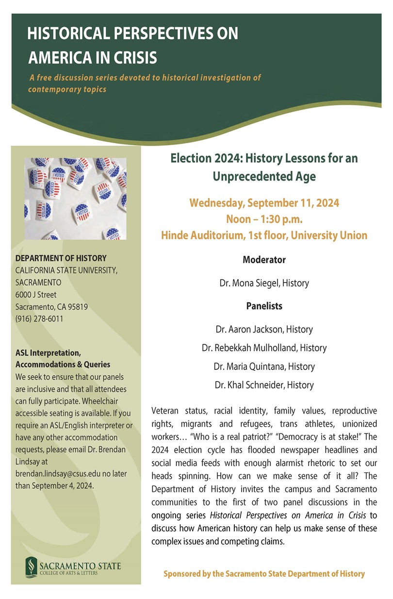 Election 2024: History Lessons for an Unprecedented Age, Wednesday ...