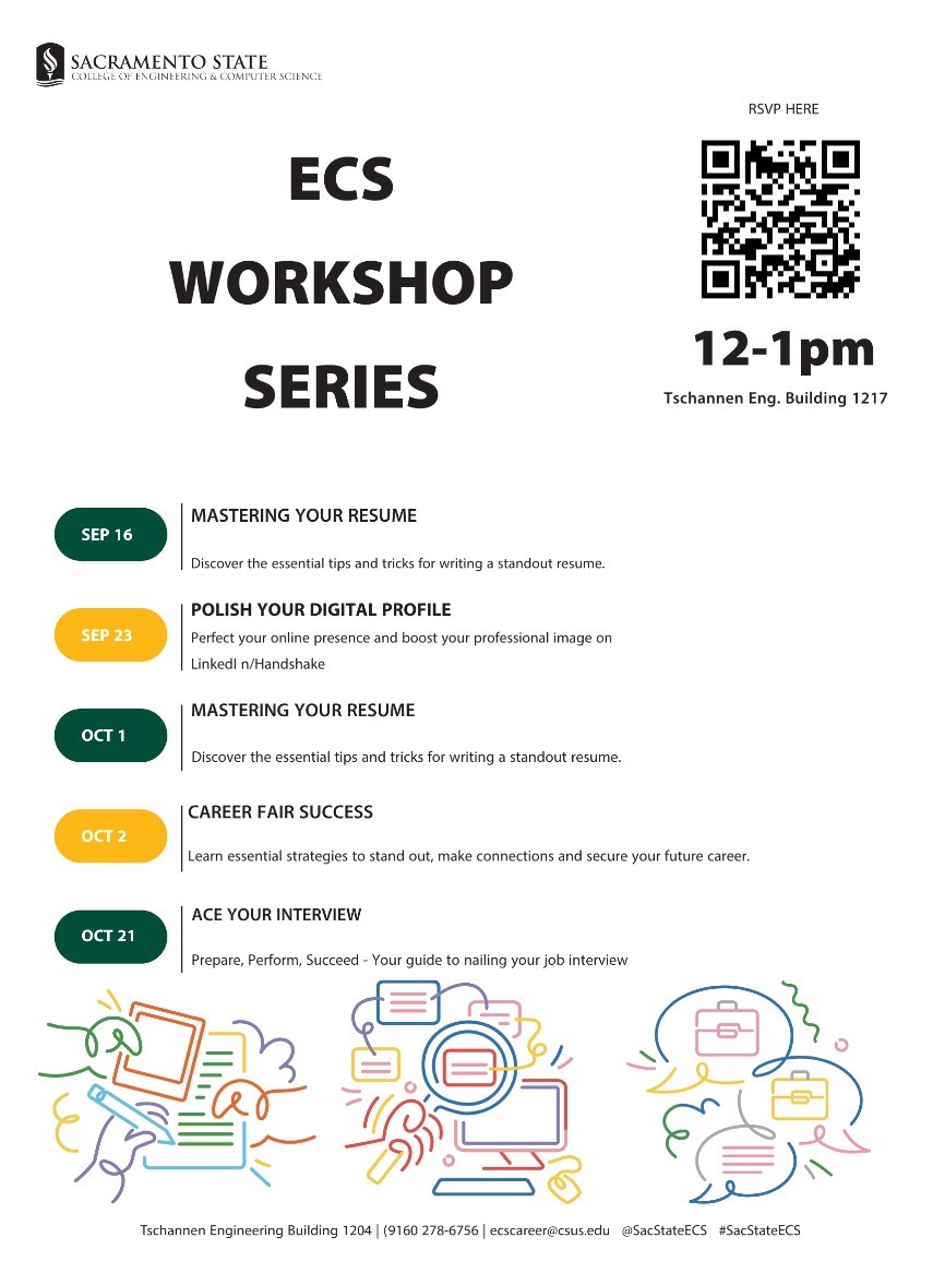 ECS Workshop: Mastering Your Resume, Wednesday, October 1, 2025, 12 - 1pm