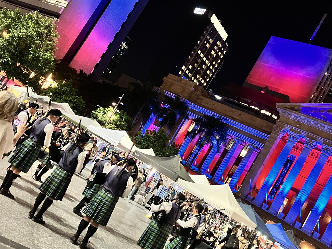 Bands in Parks: Pipers in the Square at King George Square, Brisbane ...