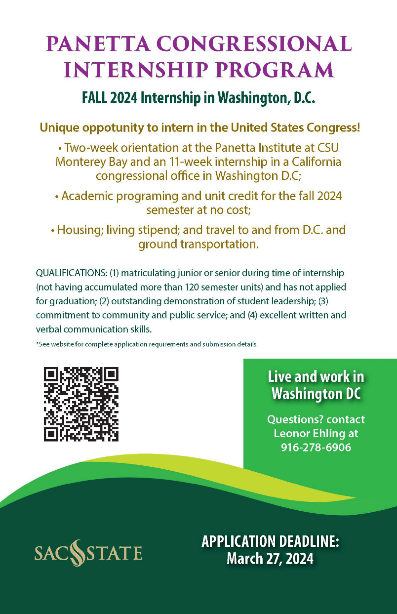 Panetta Congressional Internship Program, Friday, March 15, 2pm ...