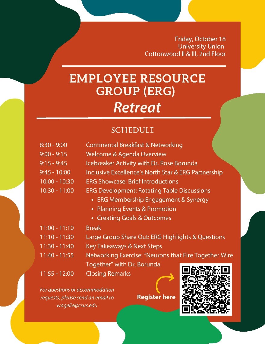 Employee Resource Group (ERG) Retreat, Friday, October 18, 2024, 8:30am ...