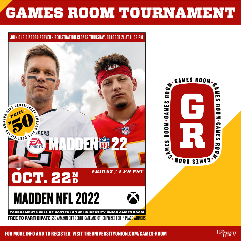 Madden NFL 2022 Tournament, Friday, October 22, 2021, 1 - 2pm