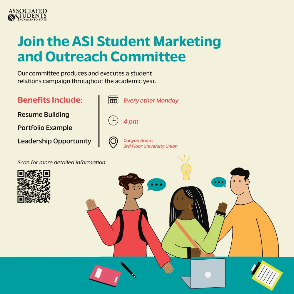 ASI Student Marketing & Outreach, Monday, March 11, 2024, 4 - 5pm