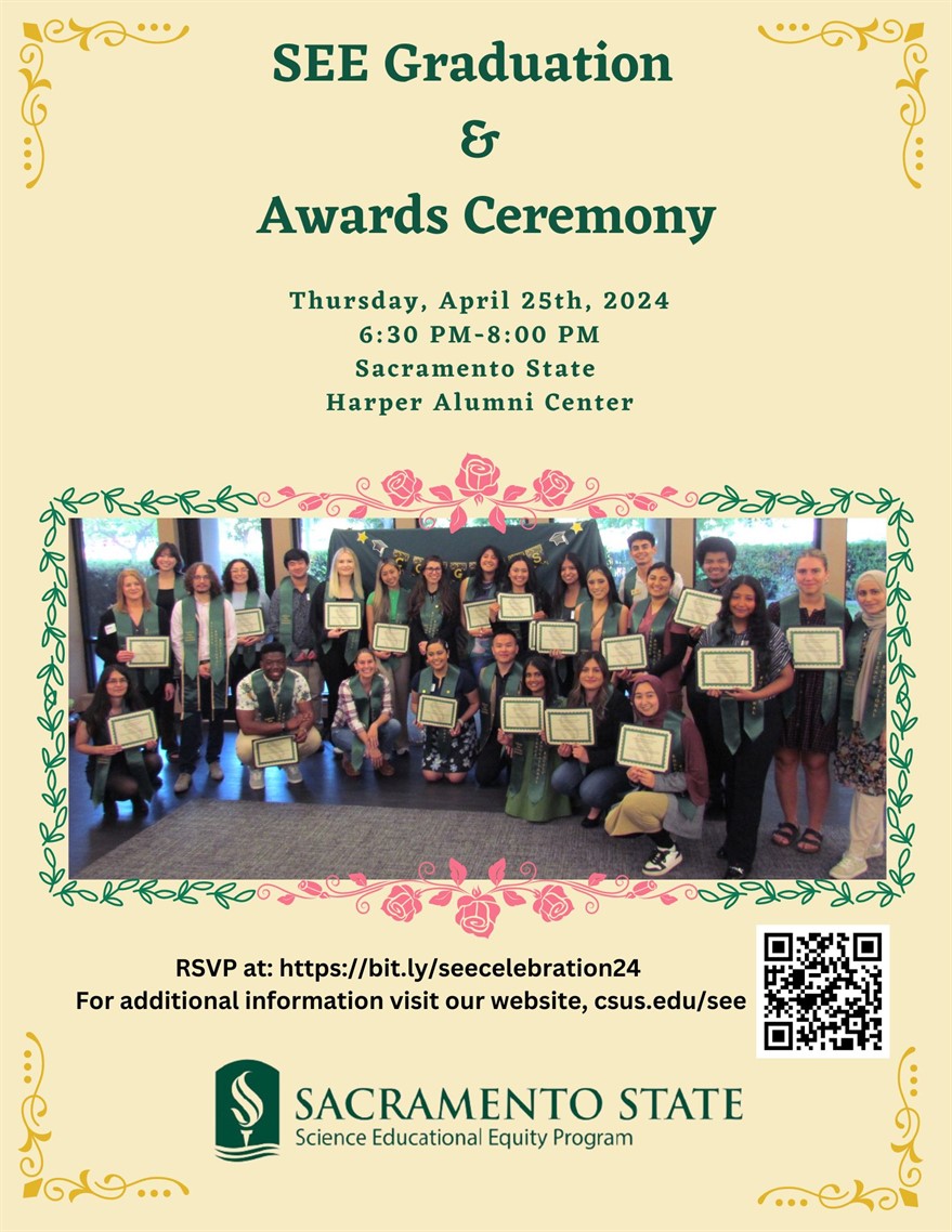 SEE Graduation & Awards Ceremony, Thursday, April 25, 2024, 6:30 - 8pm