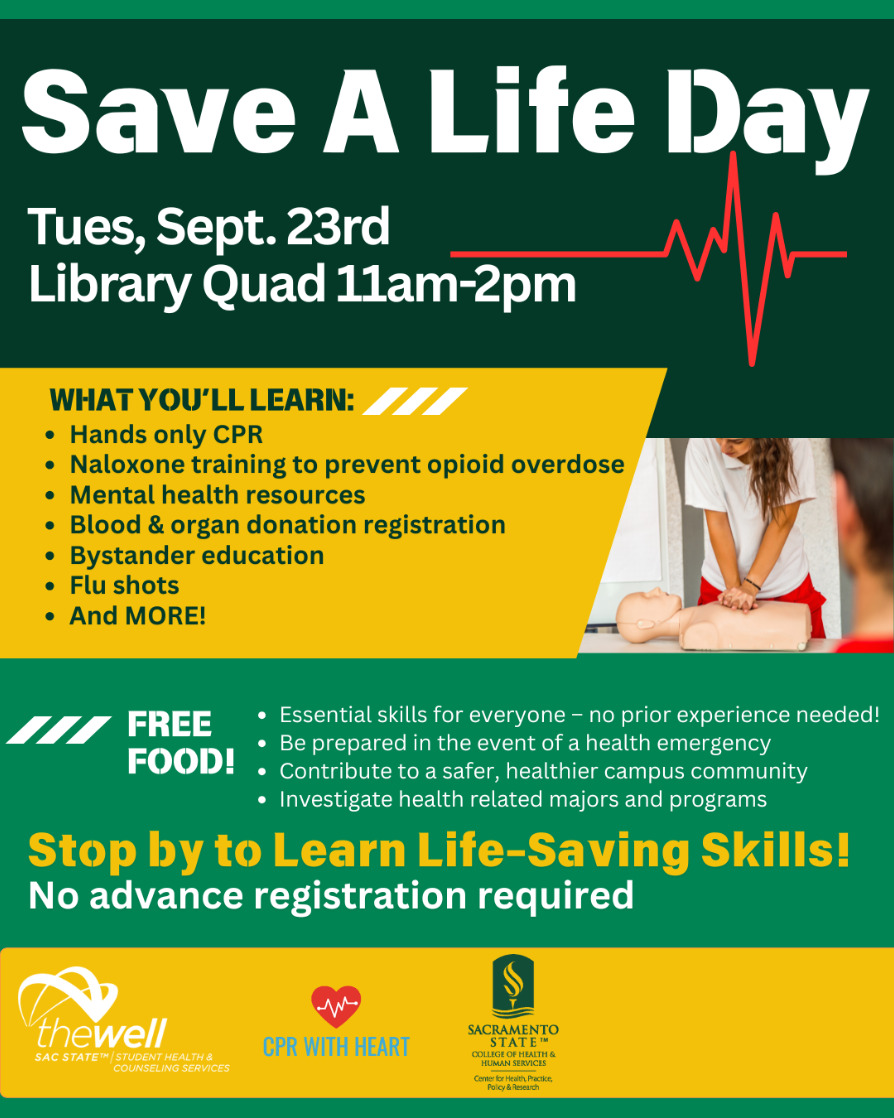 Save A Life Day, Tuesday, September 23, 2025, 11am - 2pm