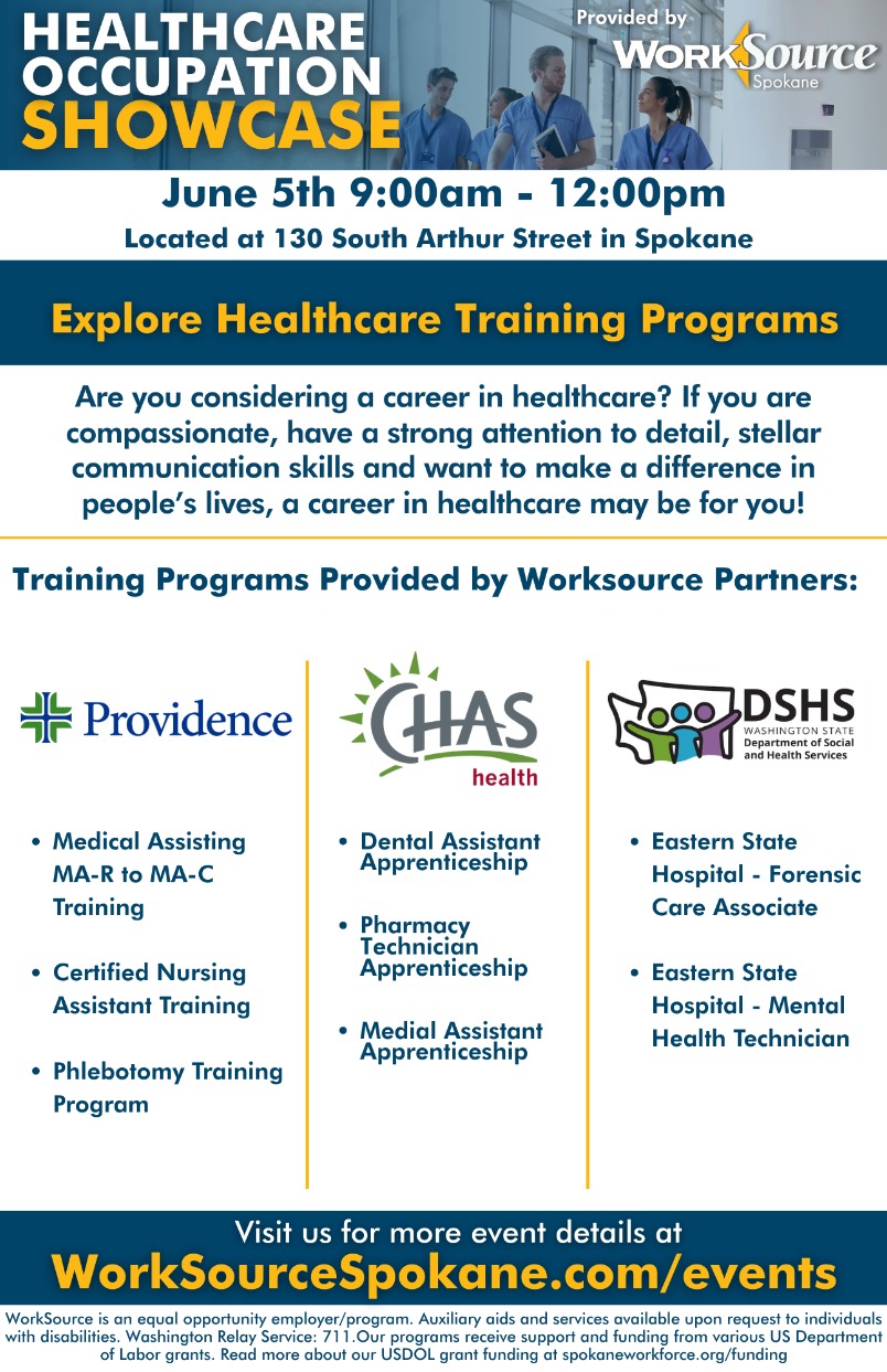 Healthcare Occupation Showcase: Providence, CHAS, DSHS - WorkSource ...