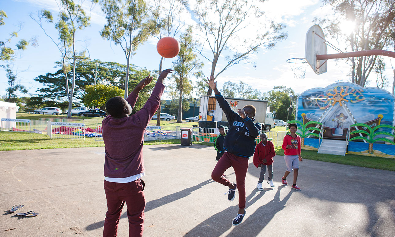 Fun basketball skills and games at a basketball court at Maisie Dixon ...